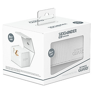 Ultimate Guard Sidewinder 100+, Deck Box for 100 Double-Sleeved TCG Cards, White, Magnetic Closure & Microfiber Inner Lining for Secure Storage