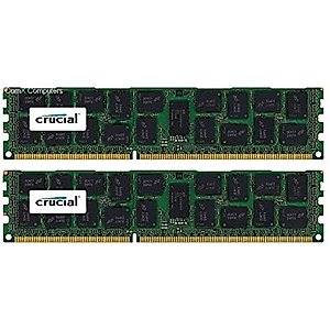 Crucial 32GB Kit (16GBx2) DDR3/DDR3L-1600 MT/s (PC3-12800) DR x4 RDIMM Server Memory CT2K16G3ERSLD4160B / CT2C16G3ERSLD4160B