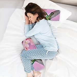 xigua Bird Hummingbird Neck Roll Pillow for Neck Relief with Removable Washable Cover - Memory Foam Round Cylinder Bolster, Ergonomically Designed for Head, Neck, Back, and Legs