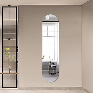 MCLEULLA Full Body Wall Mirrors, 12x12 4pcs Acrylic Plexiglass Mirror Wall Mounted Full Length Frameless Mirror Makeup Large Long Mirror for Walls Home Workout Gym Hallway Mirror Floor Tile