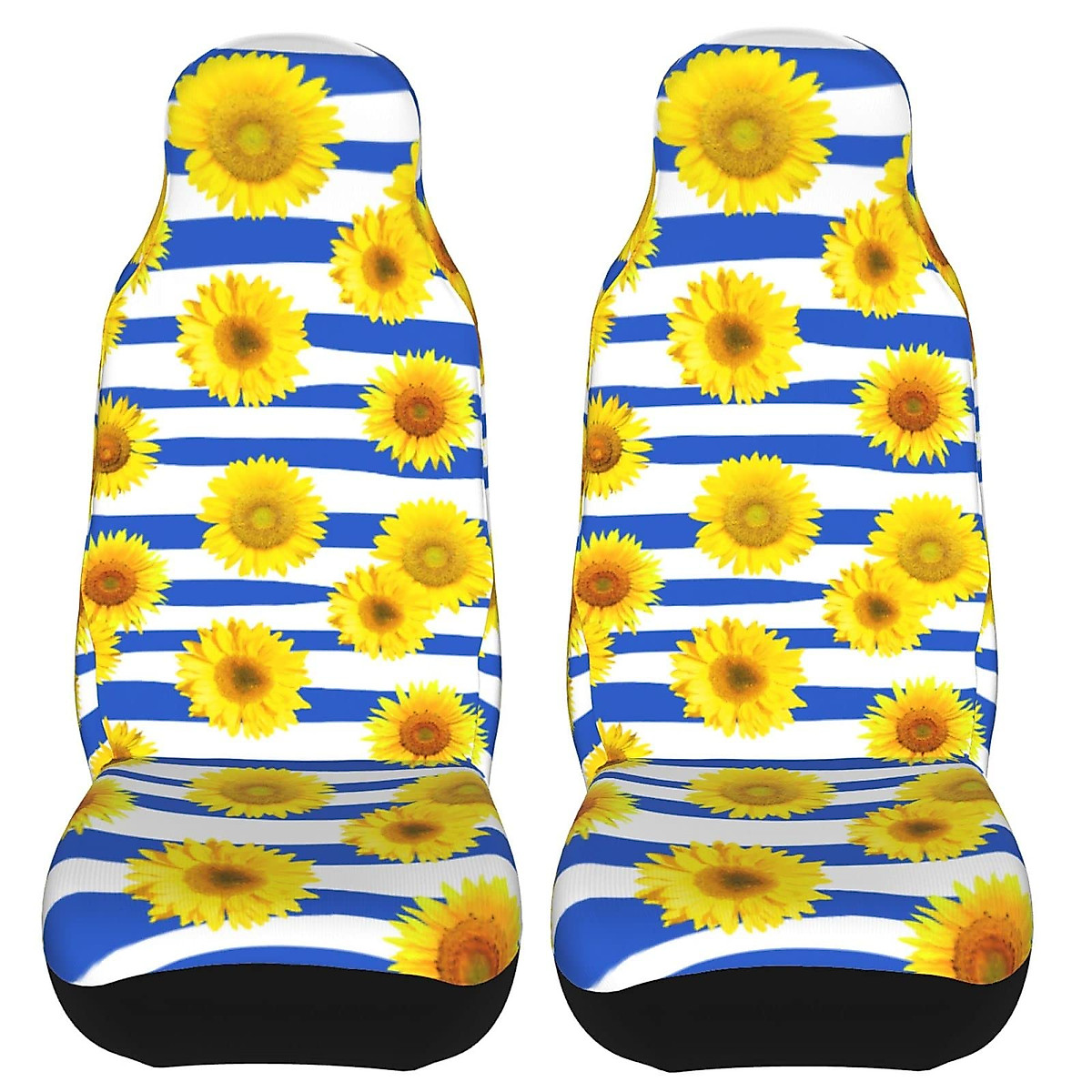 Docsckus 2 PCS Car Seat Covers Vehicle Cushion Protector, Auto Interior Accessories Universal Fit Most Car, Truck, SUV, or Van Sunflower