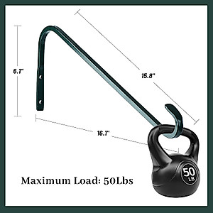 Sanduby Plant Hangers Outdoor for Hanging Plant Bracket, Straight Plant Hanger 16 inch, Heavy Duty Metal Plant Hooks for Hanging Planters, Bird Feeders, Lanterns, Wind Chimes, 2 Pack, Blackish Green