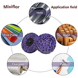 Mixiflor 21 Pcs 2" Quick Change Easy Strip Discs, Paint Stripping Wheel for Drill,Die Grinder Attachments for Strips Paint