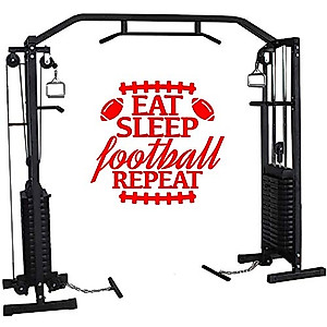 Eat Sleep Football Repeat Wall Sticker Decal Sport Player - / Mens Boys Kids Image Man-Caves, Playroom bedroom (Designs 1)