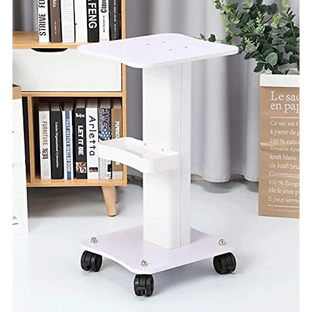 Medical Cart Household Utility Carts, Lab Cart Mobile Trolley Serving Equipment Mobile Beauty Rolling Cart, Small Bubble Movable Cart with Storage Tray, Universal Wheel with Brake, 30Kg Load 35×38×69c