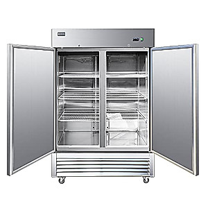 Aceland ETL Certified Commercial Freezer 2 door Stainless Steel Reach in Solid door Upright Fan Cooling Cooler for Restuarant,Bar,Shop,Residential 49 Cu.ft (Commercial Kitchen Equipment)