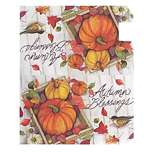Vdsrup Autumn Pumpkins Cardinal Mailbox Covers Magnetic Fall Maple Leaves Birds Mailbox Cover Standard Size 18" X 21" Mailbox Wraps Post Letter Box Cover Garden Decoratives