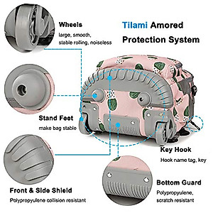 Tilami Rolling Backpack 19 inch with Lunch Bag Wheeled Laptop Backpack (Cactus)