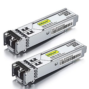 10Gtek 1.25G SFP 1000Base-SX Multimode LC Fiber Transceiver, 850nm MMF, 550m, for Cisco GLC-SX-MMD/SFP-GE-S, Meraki MA-SFP-1GB-SX, Fortinet, Ubiquiti UniFi UF-MM-1G, Mikrotik, TP-Link, Pack of 2