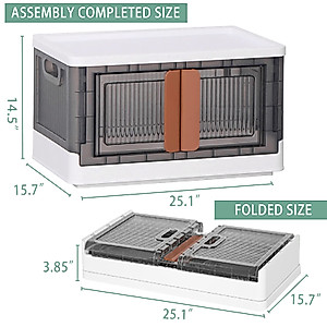 Luseba Storage Bins with Lids - Collapsible Plastic Storage