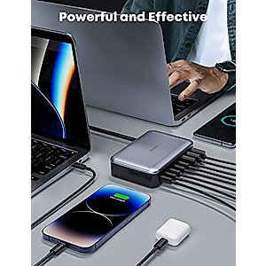 USB C Laptop Charger,UPmark 185W GaN II 8 Port Desktop Fast Charging(USB-C 5 Port PD/PPS/QC and USB 3Port) with 2 Pack USB C Cable,Compatible with MacBook Pro/Air,iPhone 14/13/Pro/Max/Galaxy Note20