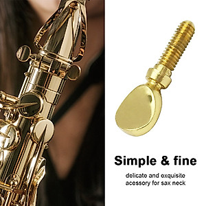 Durable Copper Sax Neck Tightening Screw Saxophone Replacement Parts Copper Attachment Neck Receiver Tightening Attach Screw For Sax Golden Instrument Accessory Saxophone Neck Screw Saxophone Scre