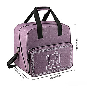 WITSTEP Sewing Machine Case Compatible with Singer/KPCB Mini Sewing Machine and Accessories, Portable Travel Tote Bag with Removable Bottom Pad, Adjustable Shoulder Strap & Multiple Pockets