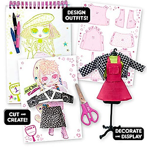 LOL OMG Fashion Studio by Horizon Group USA DIY Fashion Designing Kit. Cut & Create Your Own Outfits. Sketch Designs, Trace & Sew. Includes Fabric, Thread, Crayons, Markers & More