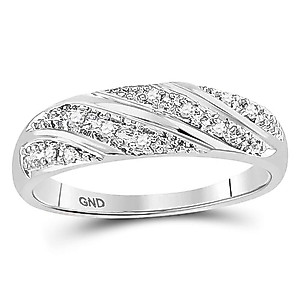 Sonia Jewels Sizes - L = 9, M = 9-10K White Gold Couple His & Hers Trio 3 Three Ring Bridal Matching Engagement Wedding Ring Band Set - Round Diamonds - Princess Shape (1/4 Cttw)