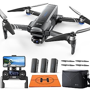 Holy Stone HS600 Drones with Camera for Adults 4K, FAA Remote ID Compliant, 2-Axis Gimbal & EIS Anti Shake, 3 Batteries 84-Min Flight Time, 10000 FT Range Transmission, 4K/30FPS, Drone Landing Pad