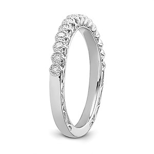 ARAIYA FINE JEWELRY 10K White Gold Diamond Band Ring (1/5 cttw, I-J Color, I2-I3 Clarity), Size 10