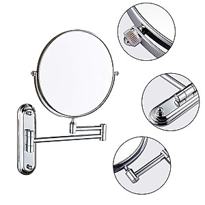 LEEOX Vanity Mirror Folding Mirror Travel Make up Mirror Retro Dresser Magnifying Makeup Mirror Tabletop Vanity Mirror Personal Cosmetic Mirror Pedestal Makeup Mirror Double Mirror Round
