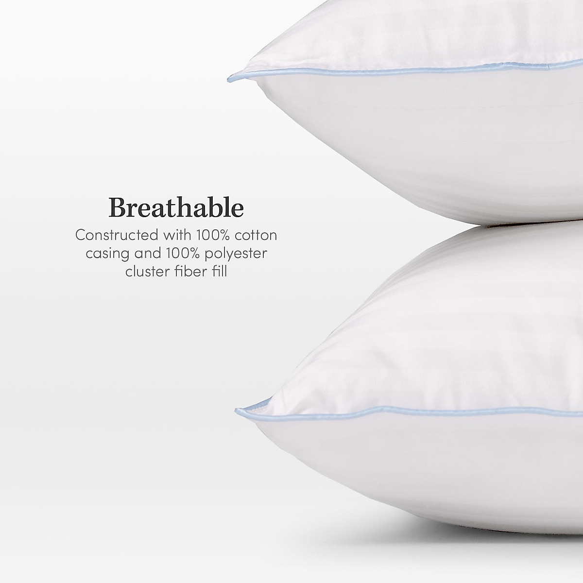 eLuxurySupply 2-Pack Premium Bed Pillows - Medium Density and Medium Loft Ideal for Back and Side Sleepers - 100% Cotton Casing - 20"X28" Standard/Queen Size