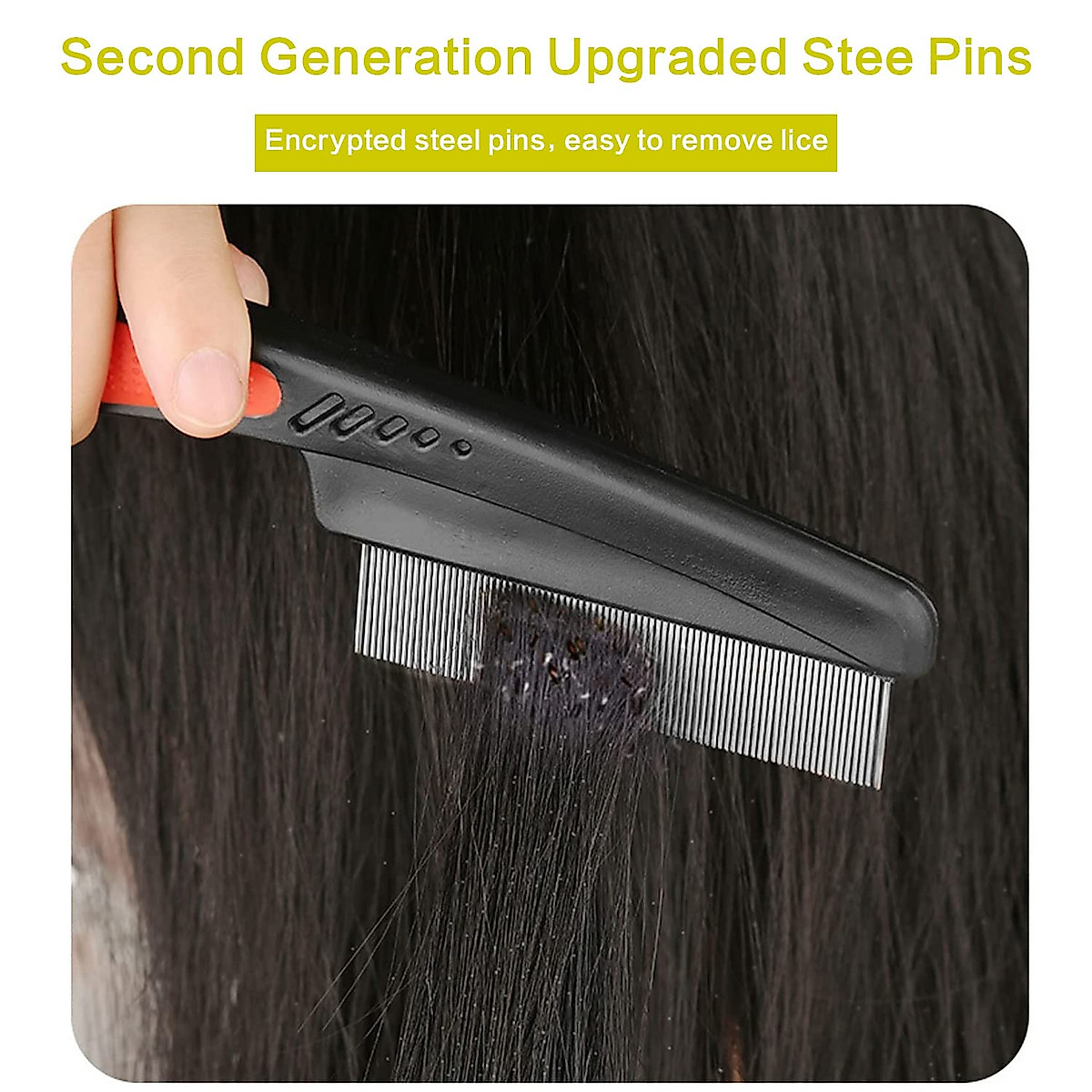 Trism Stainless Steel Fine Tooth Comb Dandruff Comb, Professional Fine Tooth Hair Comb for Kids and Adults