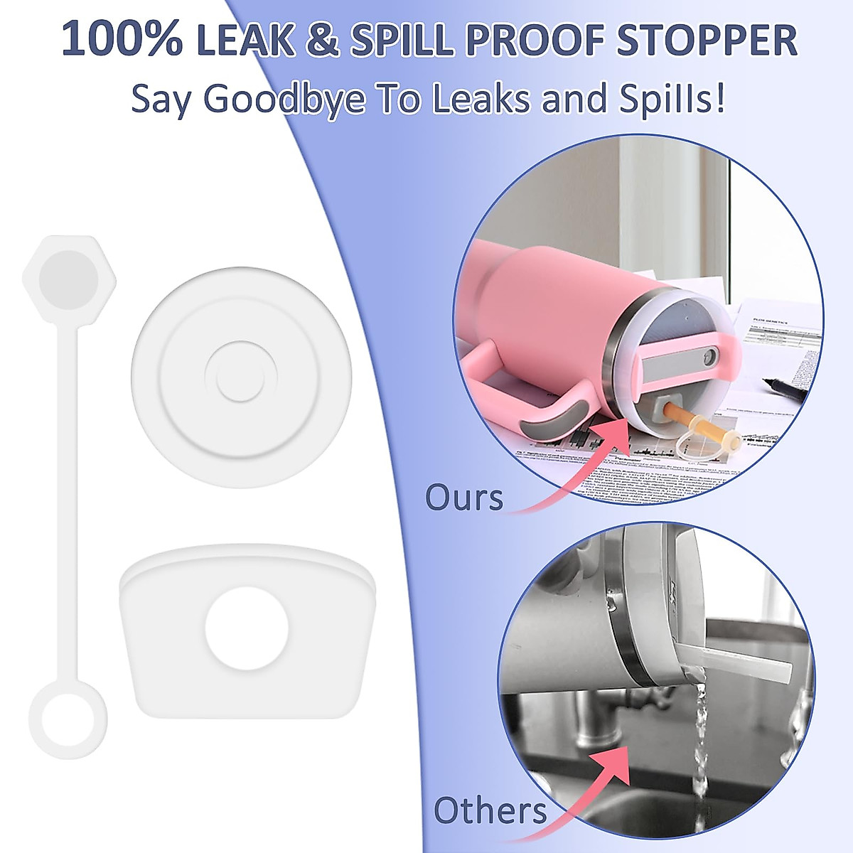 LiqCool 40 oz Tumbler with Handle 2 Straws and 2 Lids, Silicone Boot & Leak-proof Spill Stopper Set, Double Wall Vacuum Insulated Stainless Steel Tumbler Keep Cold 26H Cupholder Friendly(Pink)