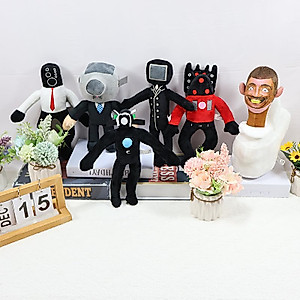 SKibidi Toilet Plush Toy,Cameraman Plush Toys,Titan Speakerman Stuffed Toy, Plushies Birthday Gift for Kids and Collectors (1 pcs-TV Man-A)