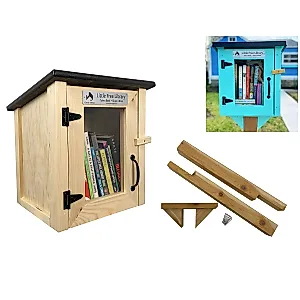 LITTLE FREE LIBRARY® Complete Bundle with Mini Library Kit, Mounting Post Kit Included, Made in America by The Nonprofit That Expands Book Access