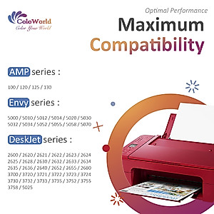 High Yield for HP Ink 65 HP65 65XL Ink Cartridges Combo Pack Black Color Fit for Envy 5055 5052 5000 5012 5010 DeskJet 2600 2622 3723 3755 3758 2624 3730 Printer