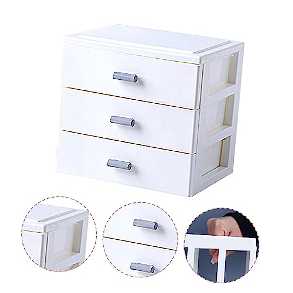 STOBOK Box Storage Box Stackable Organizer Drawers Storage Drawers Sundry Holder Desktop Organizer Sundries Organizer Desktop Drawer Organizer Dresser Storage Organizer White Pp
