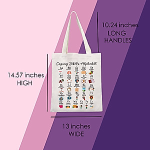 Coping Skills Alphabet Tote Bag Counselor Handbag Mental Health Awareness Bag Therapist Bag (Shopping Bag)