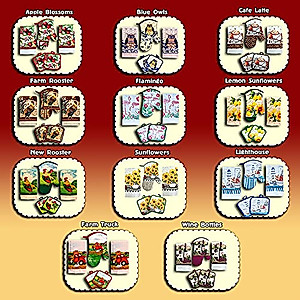 Farm Rooster Kitchen Decor Linen Set Includes 2 Dish Towel 2 Pot Holders 1 Oven Mitt | Kitchen Towel Set For Cooking, Baking, Housewarming and Kitchen Decoration (Set of 5 Piece)