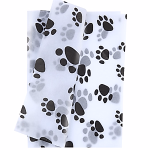 30pcs Tissue Paper Sheets, 20x14in Dog Paw Tissue Paper Cute Tissue Paper Bulk for Packaging Christmas Wedding Birthday Party DIY Crafts Arts (White Background)