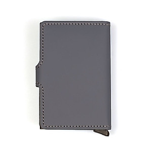 SECRID - Secrid Men's Mini wallet Genuine Matte Leather With RFID Safe Card Case for max 12 cards (Grey Black)