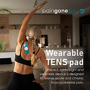 Paingone Easy - Relief At The Touch of A Button - Wireless & Wearable TENS Device for Fast, Effective Pain Relief - Great for Pain on Arms, Legs, Shoulders, Back, Hips, and Other Larger Body Parts