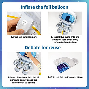 167pcs Space Balloons Arch Kit, Outer Space Party Decorations with Space Astronaut Rocket Blue Green Balloons Space Themed Birthday Party Baby Shower