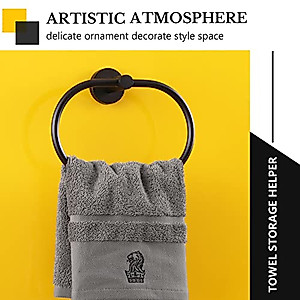 Matte Black Towel Ring, APLusee Stainless Steel Swivel Hand Towel Holder, Modern Kitchen Bathroom Accessories Home Drying Storage Rail Space Saver