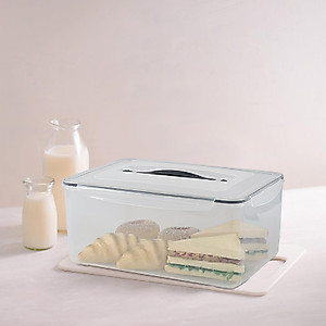 Gainhope 4 Packs Large Airtight Food Storage Containers with Silicone Gasket Sealing Lid, 16 L / 546 Oz, Plastic Storage Bins Boxes for Bread, Rice, Flour, Dog Cat Bird and Other Pet Food