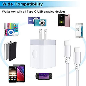 Pixel 7 Charger Block, USB C Fast Charger 20W Power Adapter Plug Android Phone Charger Box with 6ft USB C to C Cable for Pixel 7 Pro 6a 6 5a 5 4 3 2 XL, Samsung S22 Ultra S21 FE 5G S20 A53 A73 A23 A13