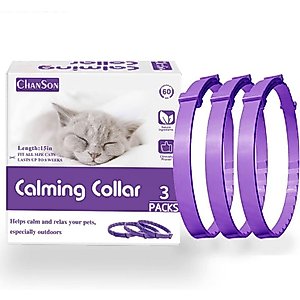 OCSOSO Calming Collar for Cats, Cat Calming Collar,Pheromone Collar Reduces Stress and Anxiety Calm Cats from Loud Noises, Separation, and Aggression Lasting 30days for Small and Medimu Cats 3Pack