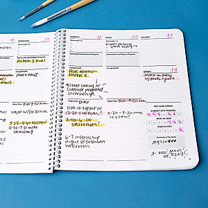 Class Tracker Ultimate College Planner - Undated Daily, Monthly, and Weekly Planner for Students (Black & Cream)