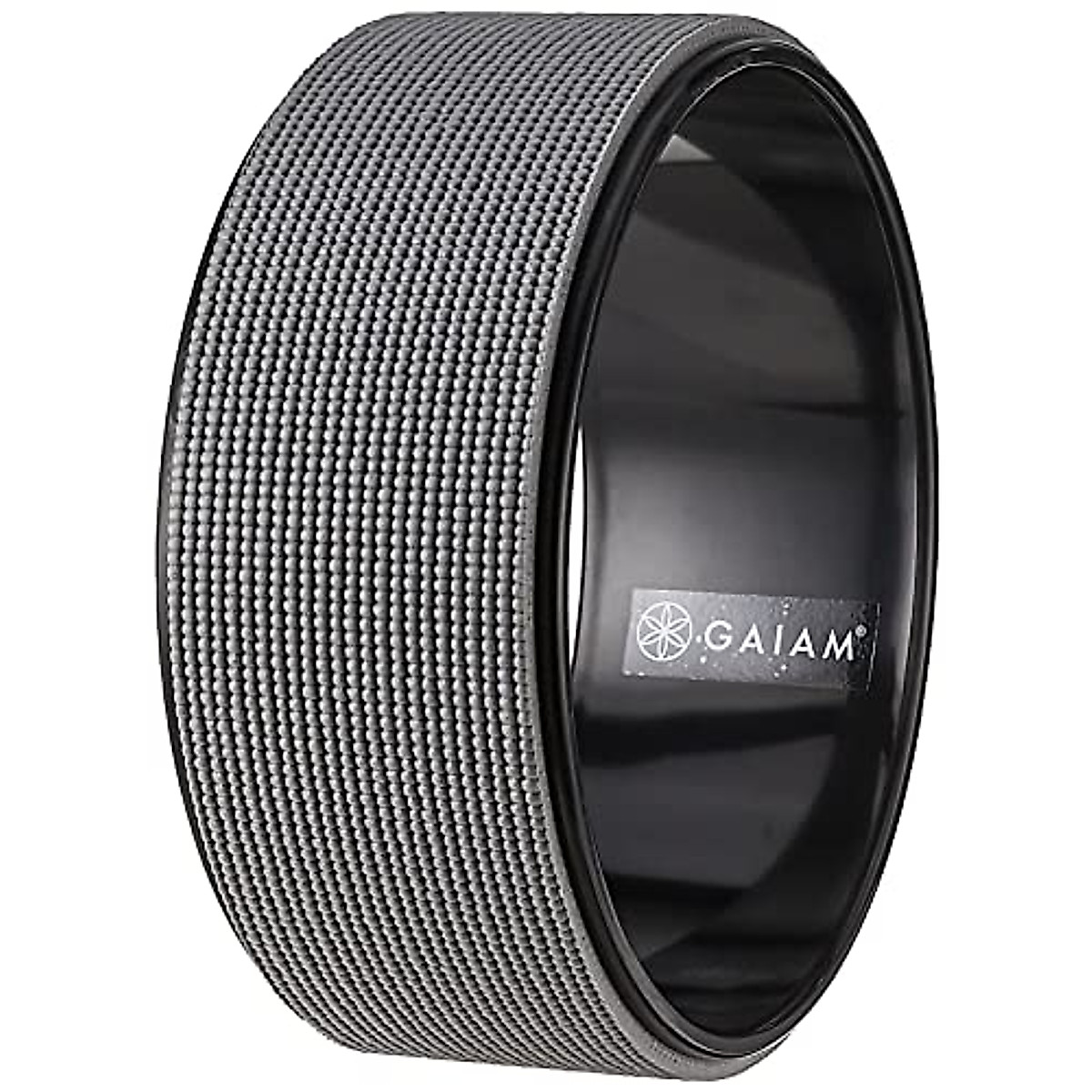 Gaiam Yoga Wheel - Multi-Purpose Yoga Prop & Back Stretcher - Assists with Flexibility, Releasing Tension in Back, Chest, and Spine - Textured Non-Slip Surface, Durable Core - 5"W x 12" Diameter