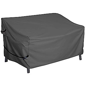 Porch Shield Waterproof Outdoor Bench Sofa Cover – Patio 2 Seater Loveseat Cover 56W x 31D x 33H inch, Black
