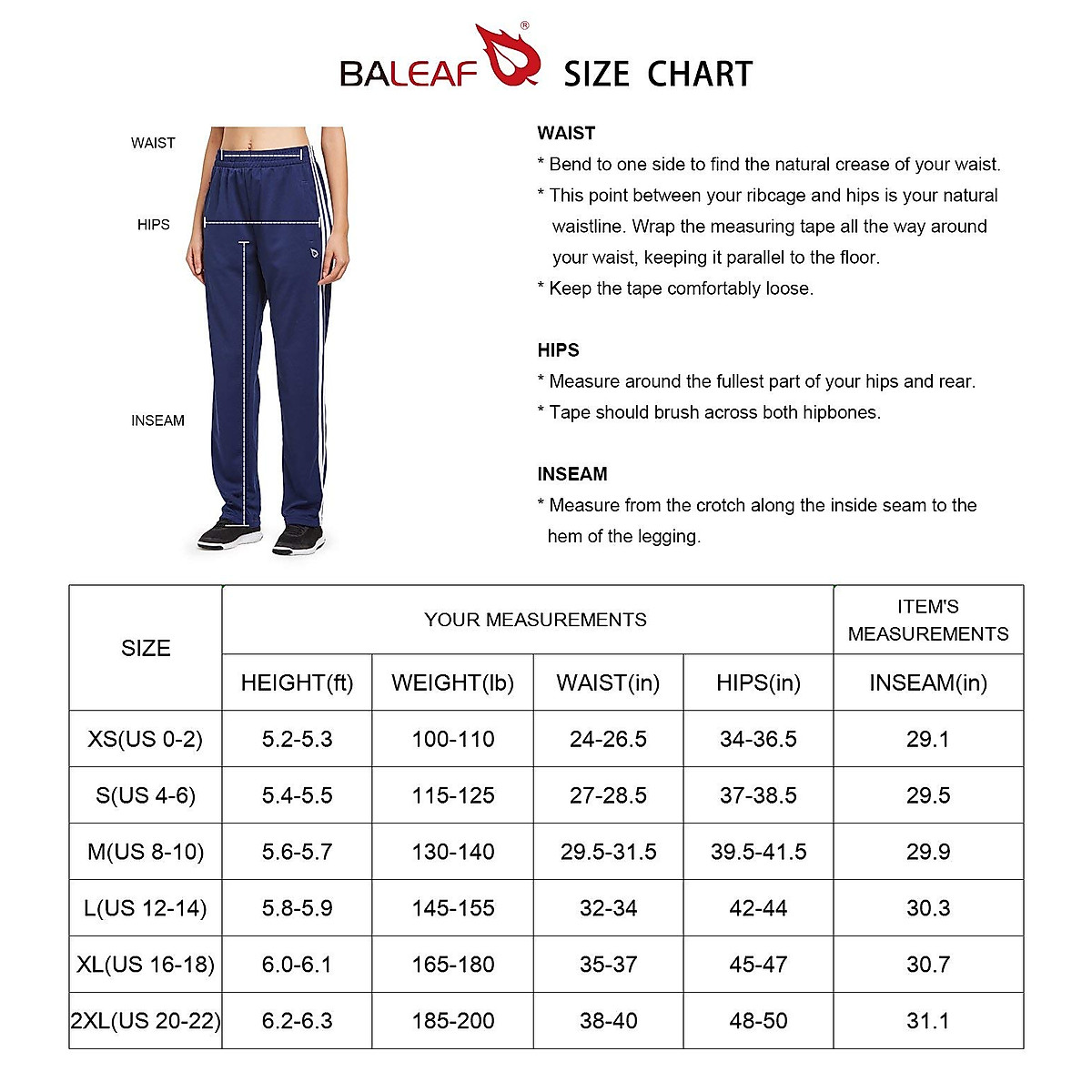 BALEAF Women's Track Pants Athletic Jogging Sweatpants Zipper Pockets Warm-Up Sports Running Pants Black/Black Size L