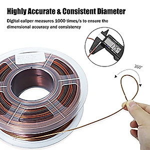 SIKENHO PLA Filament 1.75mm, 3D Printer Filament Silk Gold Shiny Red Black Filament, 3D Printing Filament 1kg Spool (2.2lbs), Dimensional Accuracy +/- 0.02mm, 3D Pen Filament Fit Most FDM Printer