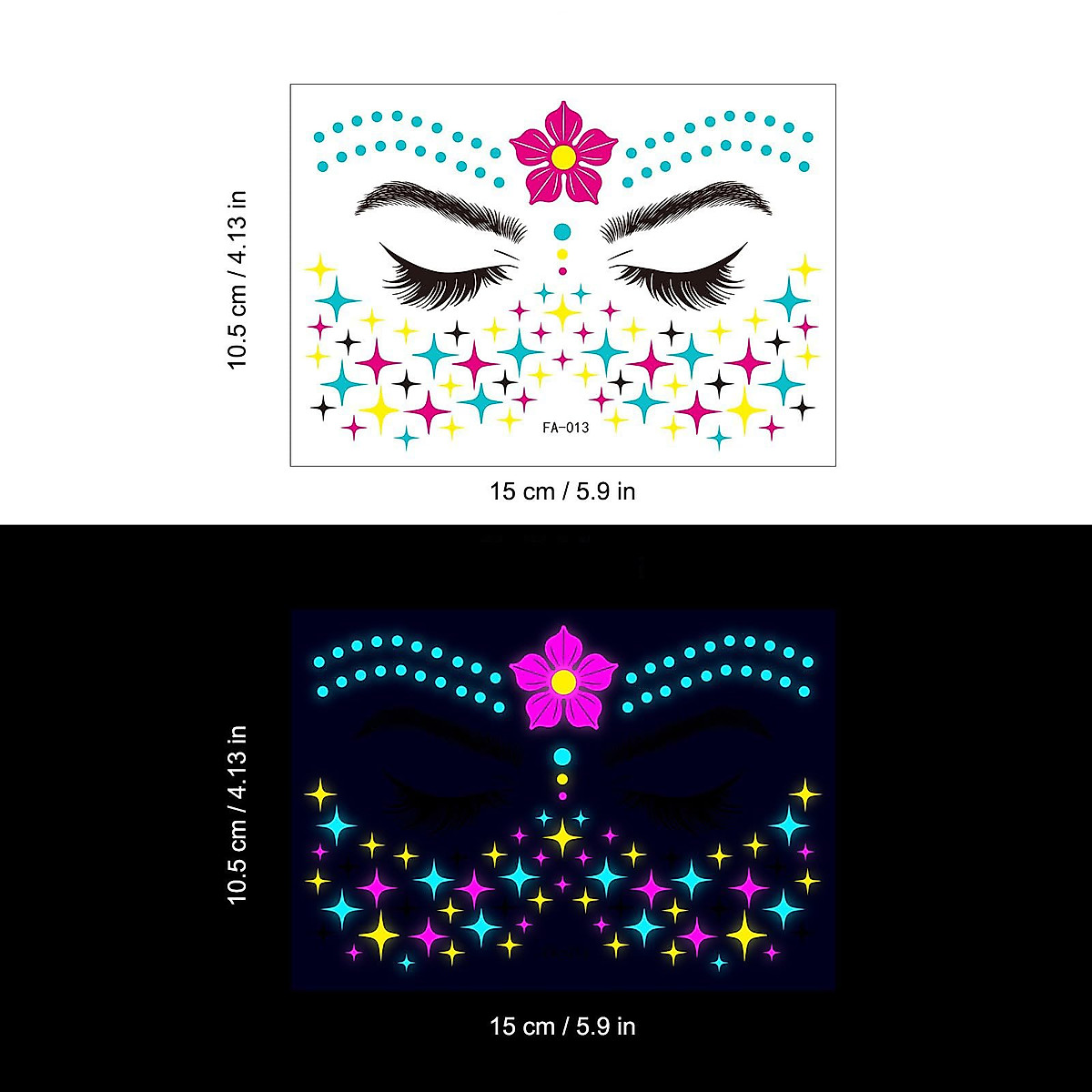 Glow In The Dark Tattoos for Adults, Blacklight Neon Glow Temporary Tattoos Makeup Butterfly Tattoos Stickers for Halloween Glow In The Dark Party Supplies