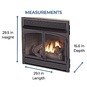 Duluth Forge Dual Fuel Ventless Gas Fireplace Insert, Remote Control, 6 Fire Logs, Use with Natural Gas or Liquid Propane, 32000 BTU, Heats up to 1500 Sq. Ft., Black
