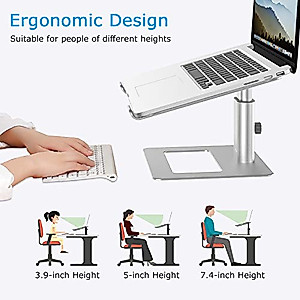 BoYata Laptop Stand, Ergonomic Aluminum Height Adjustable Computer Stand Laptop Riser Holder for Desk, Compatible with MacBook Pro/Air, Dell, Lenovo, HP, Samsung, More Laptops 11-17"