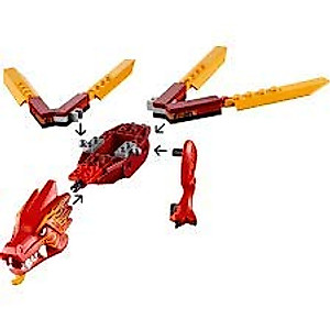 LEGO NINJAGO Legacy Kai’s Fire Dragon 71701 Dragon Toy Figure Building Kit (81 Pieces)