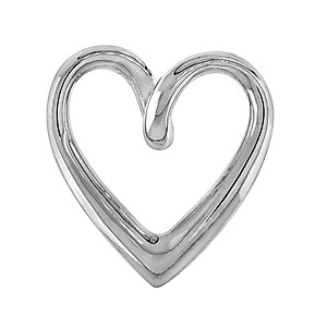 Sterling Silver Floating Heart Necklace Flawless Quality, 3/4 x 3/4 inch wide