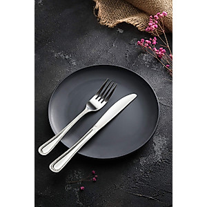 New Star Foodservice 58444 Bead Pattern, Stainless Steel, Dinner Knife, 8.5-Inch Set of 12